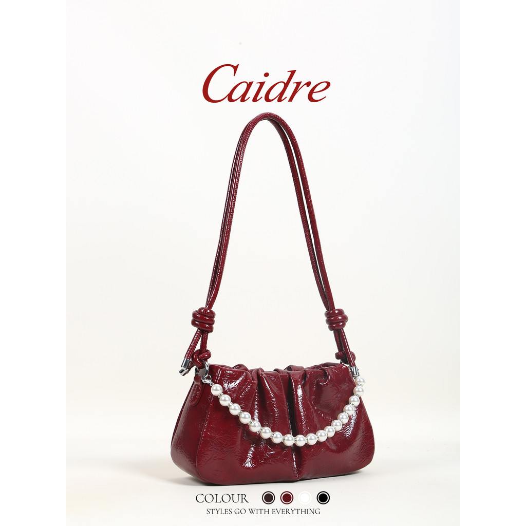 Caidre Pearl Pleated Cloud Underarm Bag Female Commuter Shoulder ...
