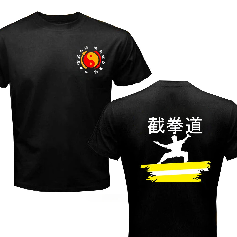 พร้อมสต็อก Bruce Lee Wing Chun Tai Chi พิมพ์แขนสั้นลําลอง 100% Cotton ...