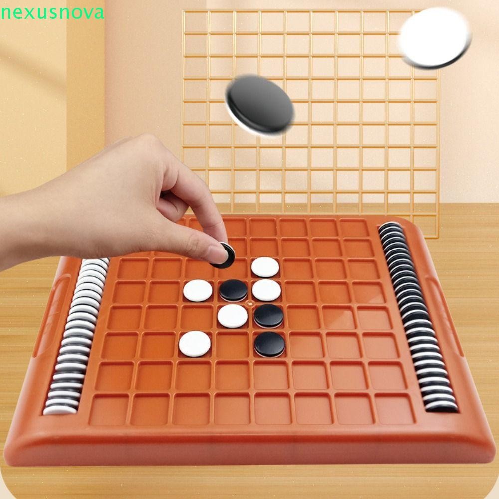 NEXUSNOVA Flip Black White Chess Board, Parent-Child Interactive ...