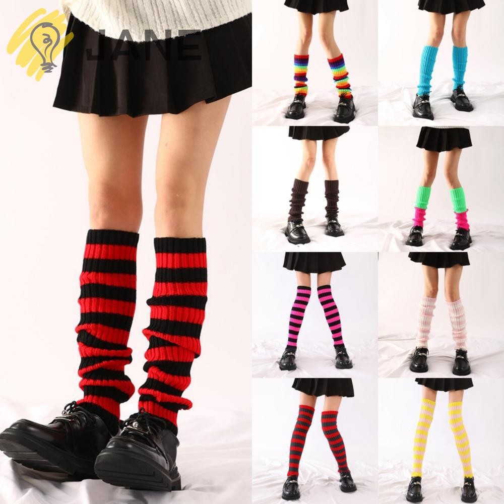 JANE Lolita ขาอุ่น Harajuku Style ถุงเท้าถักยาวสำหรับผู้หญิง | Shopee Thailand