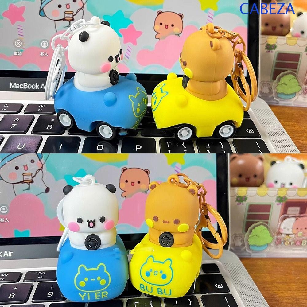 CABEZA 1 ชิ้น/คู่ Bubu Dudu Panda Bear พวงกุญแจ, การ์ตูนน่ารัก Bubu Dudu พวงกุญแจรถ, Kawaii ...