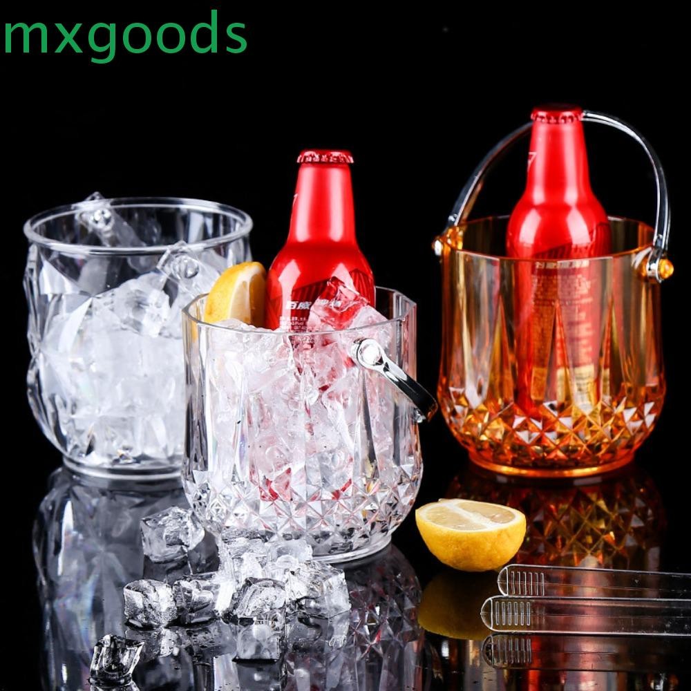MXGOODS ถังน้ําแข็งแชมเปญ, อะคริลิคพร้อมที่จับถังแช่ไวน์, สโมสรอ่างเครื่องดื่มโปร่งใสแตกแบบพกพา ...