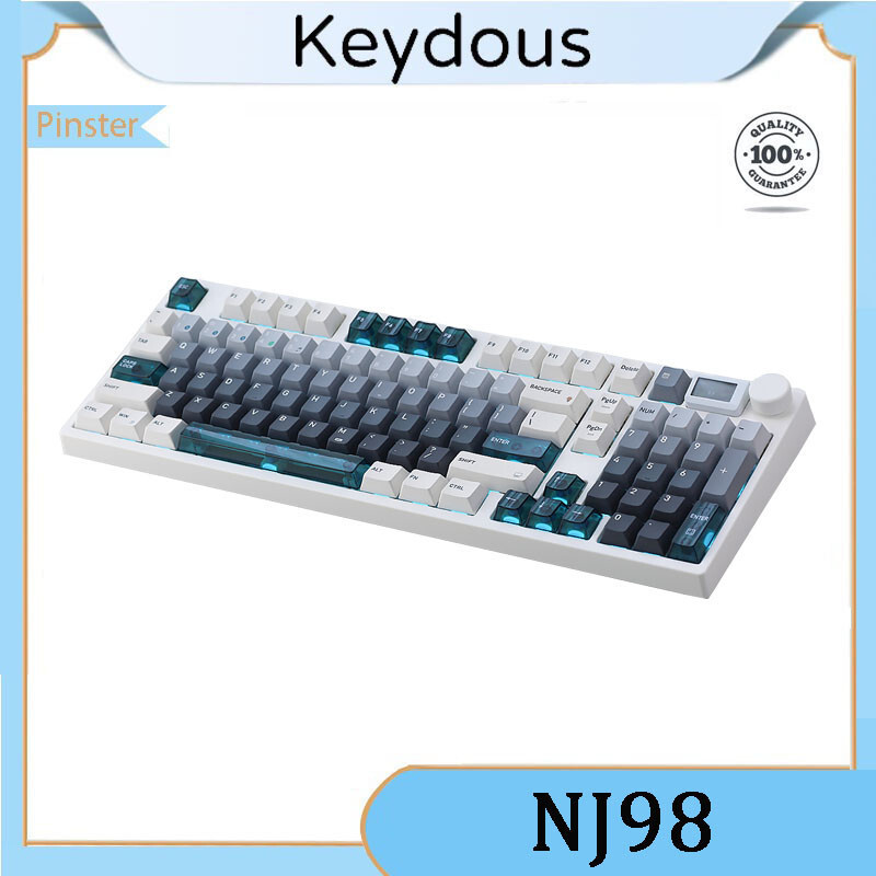 Keydous NJ98 สอบจําลองที่สาม 2.4G บลูทูธไร้สายปลั๊กร้อนที่กําหนดเอง 98 ...