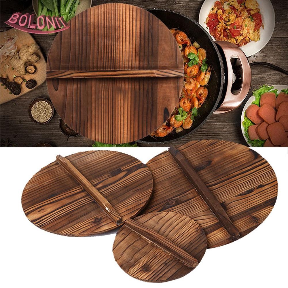 BO Fir หม้อไม้ฝาปิดอุปกรณ์ครัวไม้ Anti-ล้น Anti-scalding Pan ฝาปิด ...