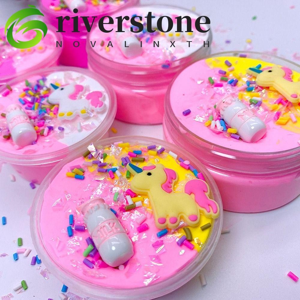 RIVERSTONE Unicorn Puff Slime Clay, Rainbow Slime Cute Unicorn, ของเล่นเพื่อการศึกษา Plastic ...