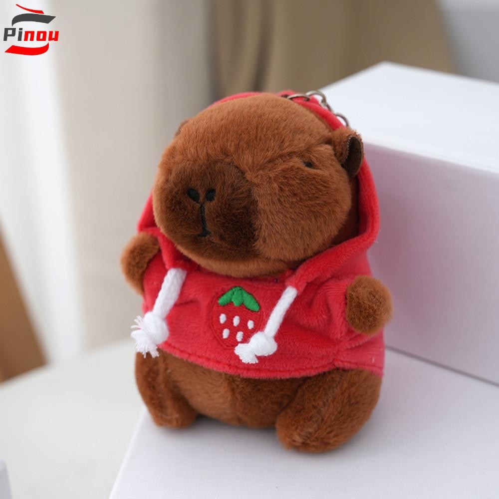 PINOU Capybara ตุ๊กตาจี้,สวมใส่ Hoodies ตุ๊กตาตุ๊กตา Capybara พวงกุญแจ ...