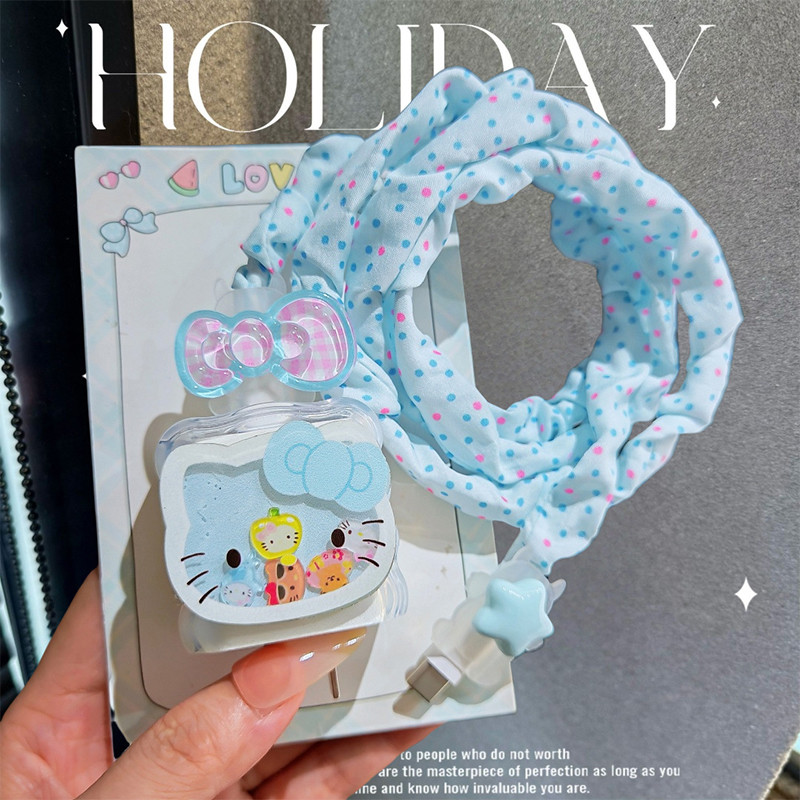 Thankswin น่ารัก Hello Kitty CABLE Protector สําหรับ IPhone IPad 18 W ...