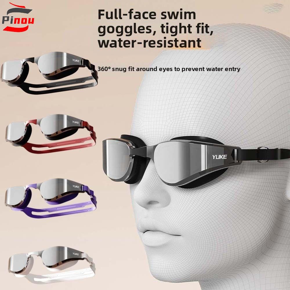 PINOU แว่นตาว่ายน้ำซิลิโคน ป้องกัน UV และฝ้า ออกแบบ 3D Fit เลนส์ HD ...