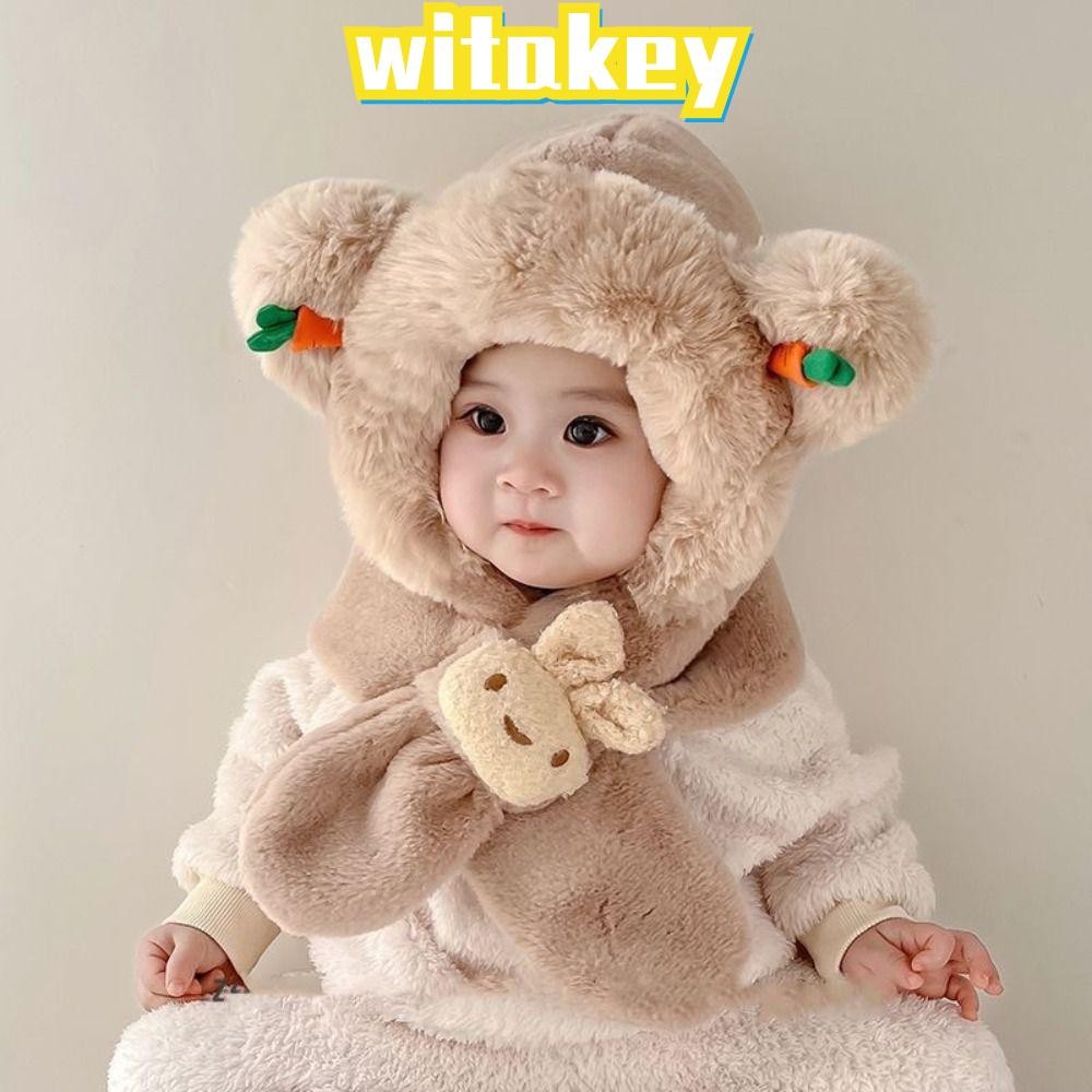 WITAKEY ผ้าพันคอกับหมวกบูรณาการ สไตล์การ์ตูนน่ารัก ของขวัญอุ่นๆสำหรับทั้งชายและหญิง | Shopee ...