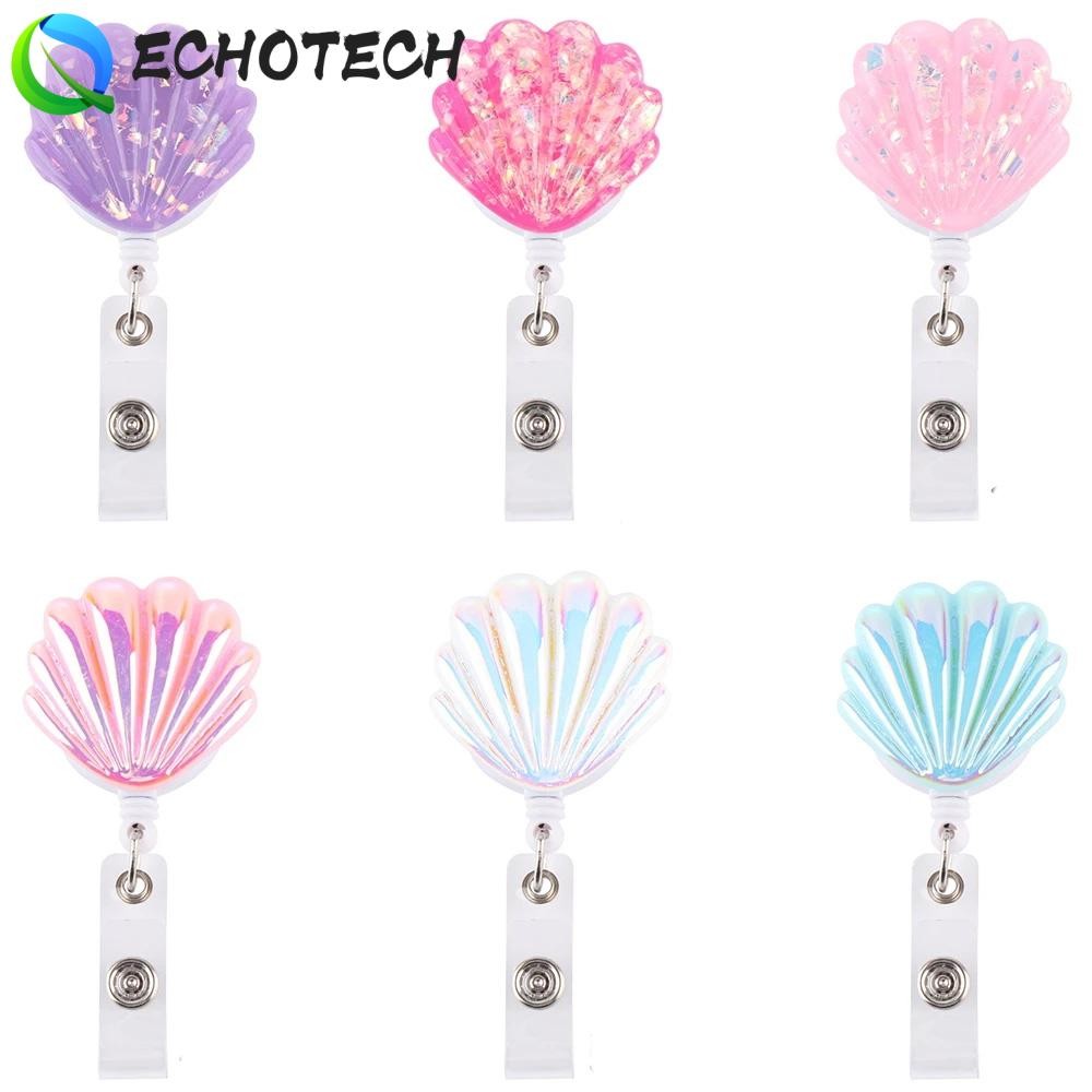 ECHOTECH ID Badge ผู้ถือการ์ดคลิป Shell รูปร่างชื่อแท็กผู้ถือเรซิ่น ID ...