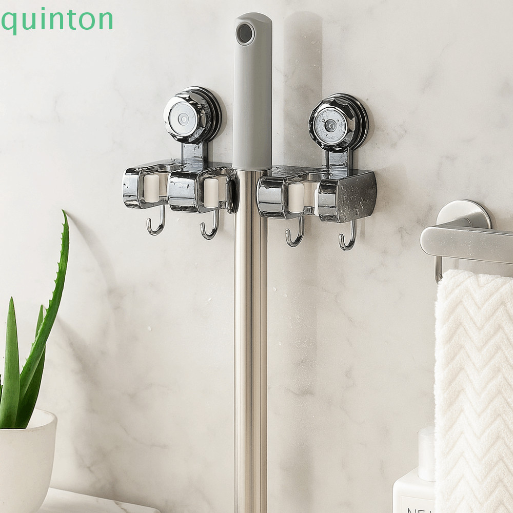 QUITON ตะขอดูดถ้วย, Wall Mount Multi-Purpose Mop คลิป, ปฏิบัติฟรี Hole ...