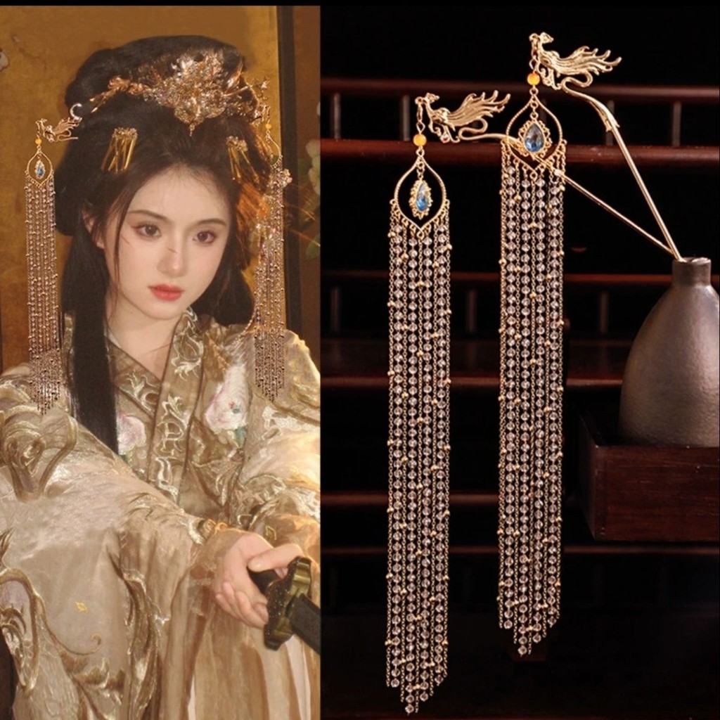 Hanfu ทรงผมแบบตัง-song ming pan dunhuang กับพู่ยาว | Shopee Thailand