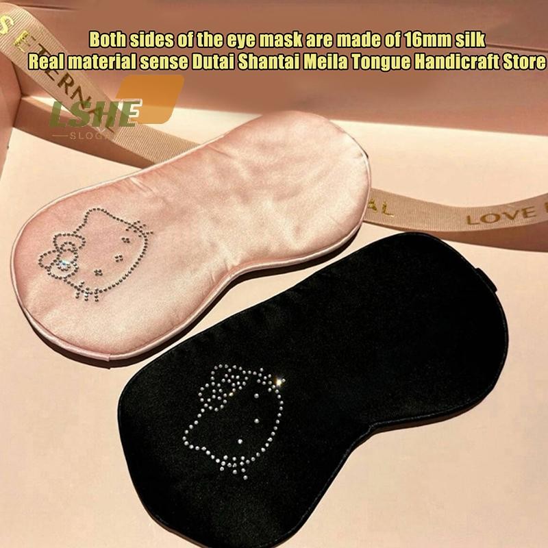 [LSHE] 2025 การ์ตูนน่ารัก Hello Kitty Silk Eye Mask Ins Kawaii Hello ...