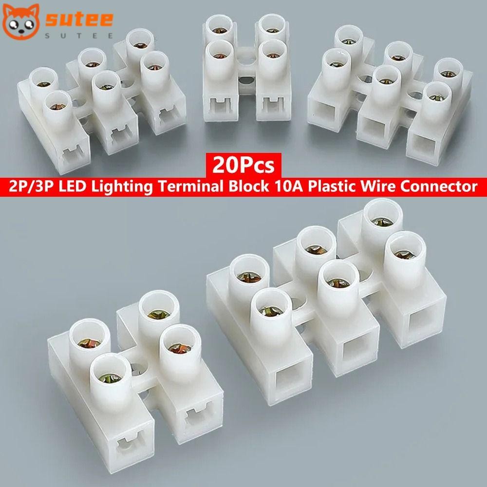 SOTEE 20 ชิ้น LED Light Terminal Block, พลาสติก 2 ใน 2 ออก 3 ใน 3 ออก ...