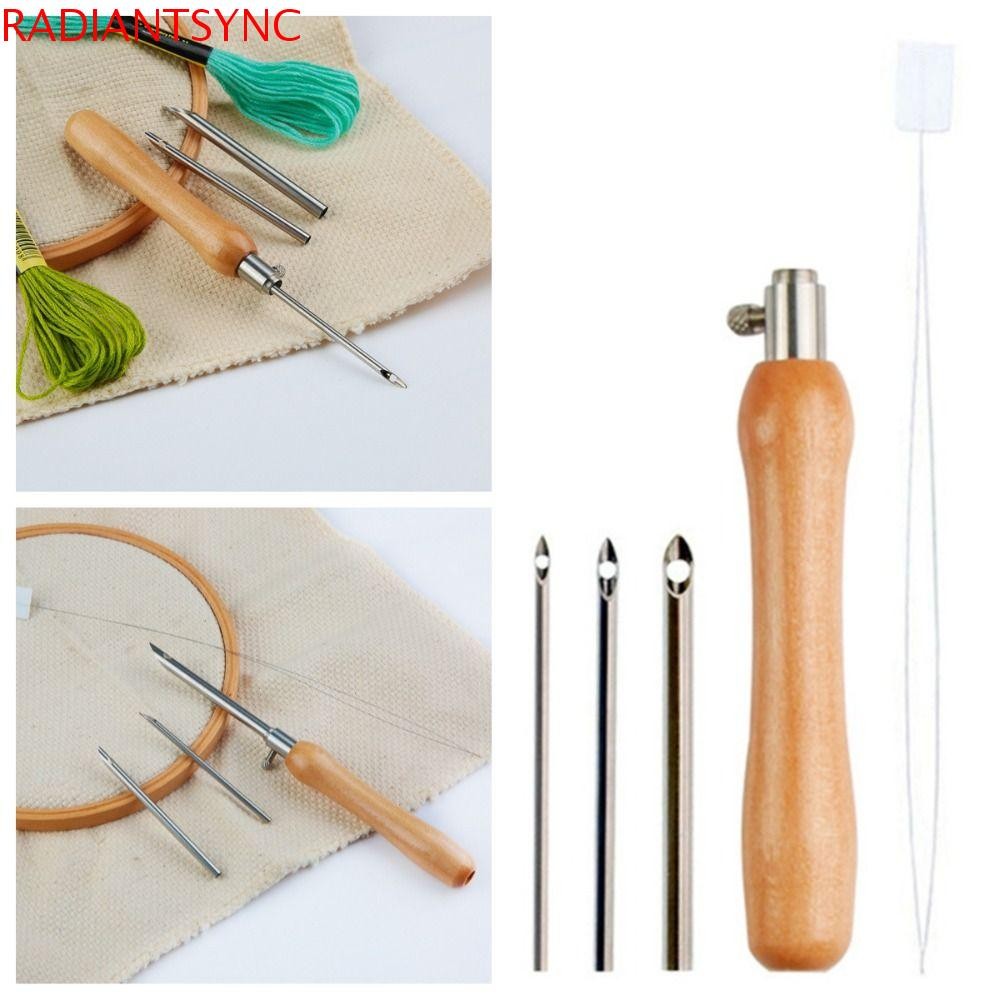 RADIANTSYNC 5 ชิ้นชุดเข็มหมัด, DIY ปรับ Punch Stitching Kit, เข็มโครเชต์เย็บปักถักร้อยหัตถกรรม 2 ...