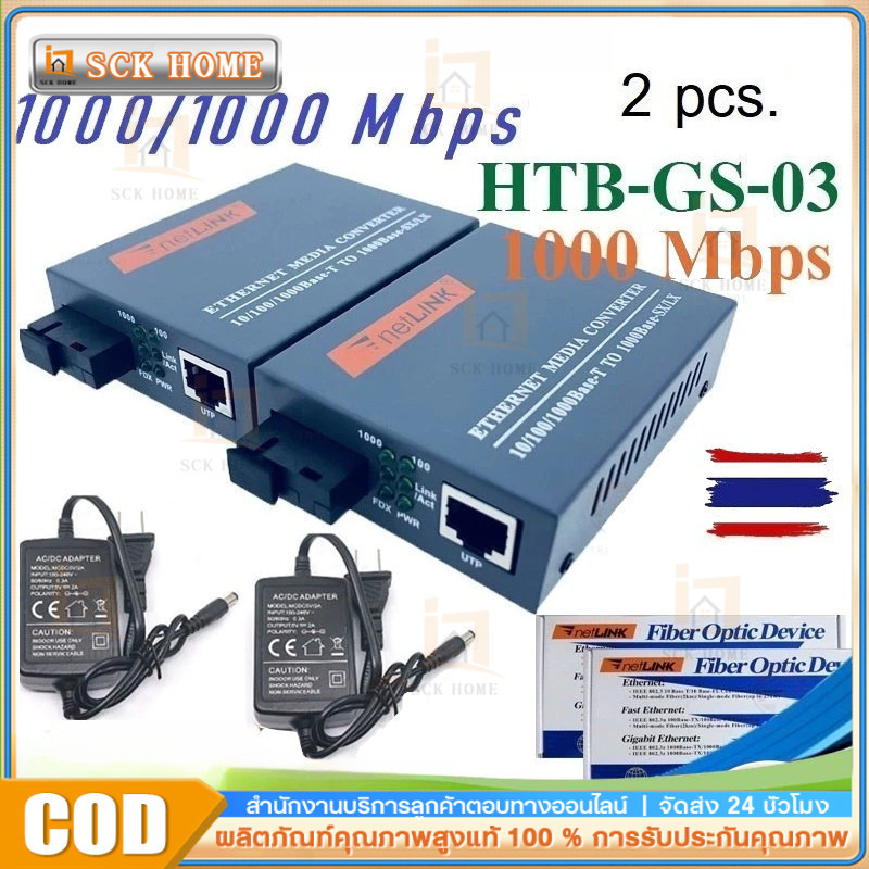 Media Converter NetLINK Gigabit 10/100/1000 MBPS HTB-GS-03 (A/B) Fiber ...
