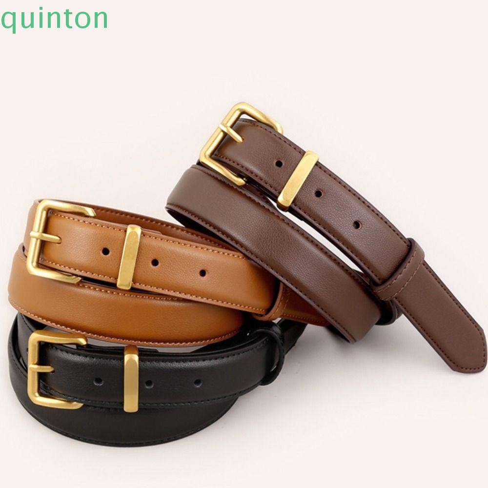 QUITON เข็มขัดผู้หญิงหนังแฟชั่น สีทึบ ออกแบบเพื่ออเนกประสงค์และปรับขนาด ...