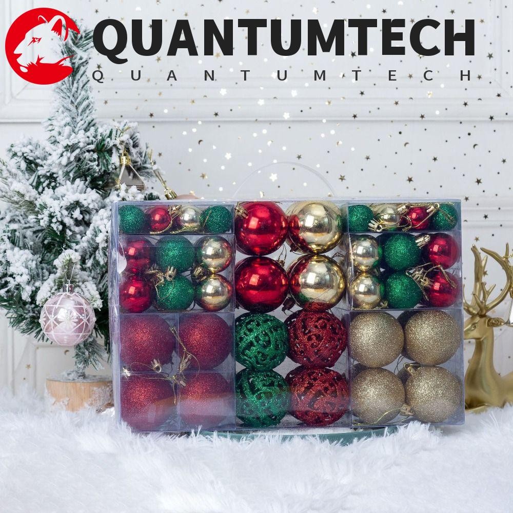 QUANTUMTECH 100 ชิ้น/กล่อง Xmas Tree ตกแต่ง Ball,พลาสติกกันกระแทกชุดคริสต์มาส,หลายสี Matte แขวน ...
