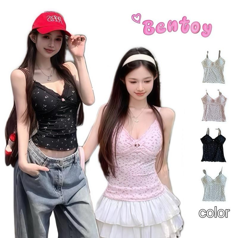 Bentoy พร้อมส่งในไทย bratop6963 เสื้อสายเดี่ยว พิมพ์ลายดอกไม้น่ารัก ...