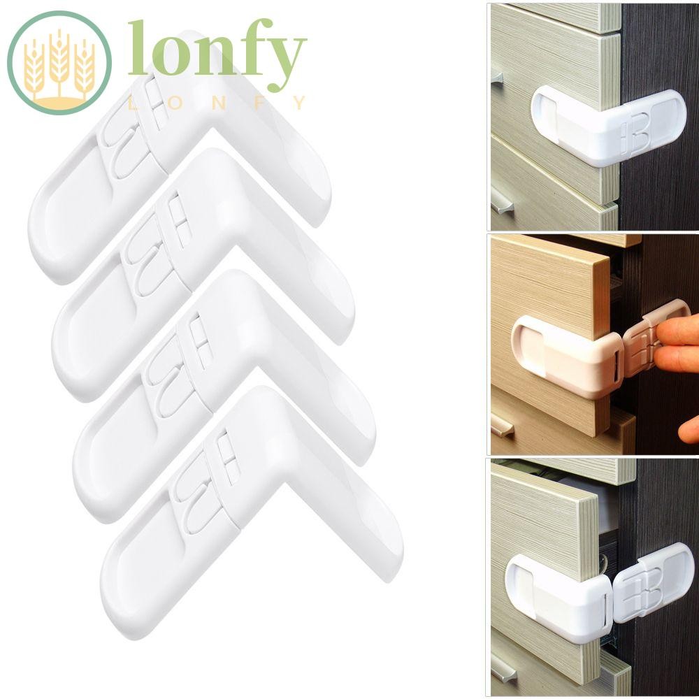 LONFY 1/4 ชิ้นเด็ก Protector Cupboard ลิ้นชัก Double Snap Multi-function ตู้เสื้อผ้าประตู ...