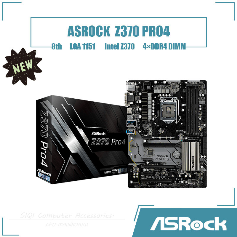 [ใหม่] Asrock Z370 PRO4 เมนบอร์ด 4DDR4 DIMM Intel Z370 LGA1151 เดสก์ท็อปเมนบอร์ด | Shopee Thailand