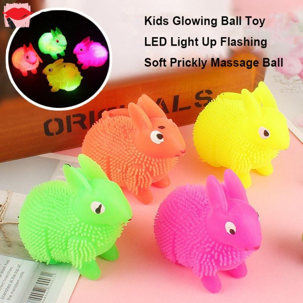 SOFTNESS กระพริบลูกบอลนวด Prickly นุ่ม,พร้อมเชือก LED Light Up เด็ก ...