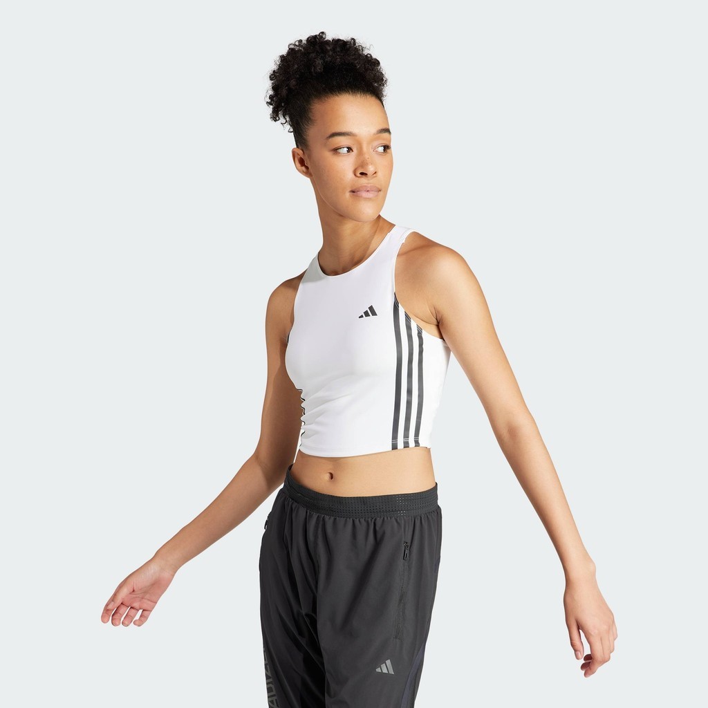 adidas วิ่ง เสื้อกล้าม Own the Run 3-Stripes ผู้หญิง สีขาว IN1438 ...