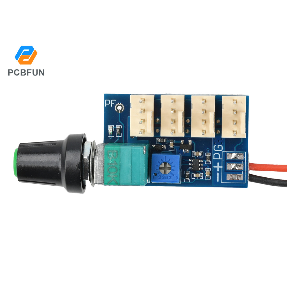 Pcbfun 4 ช่อง DC 12V 3A 4 สาย PWM ตัวควบคุมความเร็วพัดลมพร้อมการปรับ ...