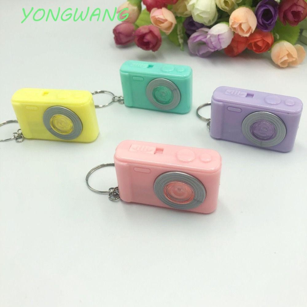 YONGWANG กล้องไฟฟ้า Luminous Key Chain, LED พลาสติกกล้องรถ Key Ring ...