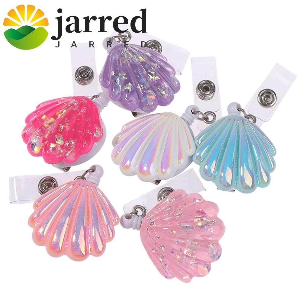 JARRED ID Badge Holder Shell Shape ทนทานชื่อผู้ถือบัตรชื่อแท็กผู้ถือ ...