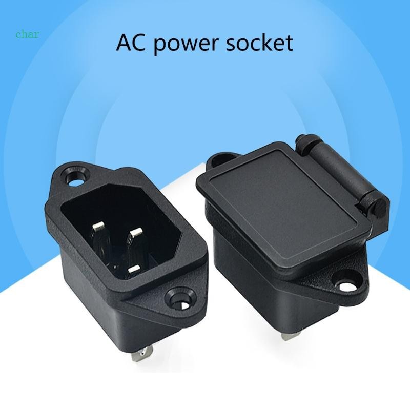 Char AC 250V 10A IEC320 C14 ปลั๊กไฟตัวผู้ 3 พินซ็อกเก็ตเข้า | Shopee ...