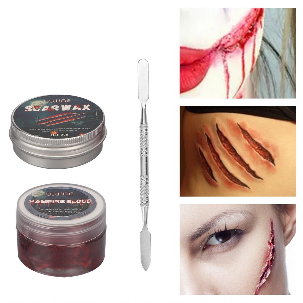 SFX Makeup Kit Multi วัตถุประสงค์ Halloween Scar Wax สำหรับคอสเพลย์ ...