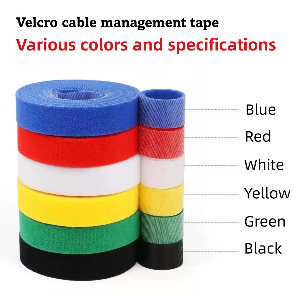 สี Velcro Cable Management Tape 1M/5M Wire Data Cable Storage Self ...