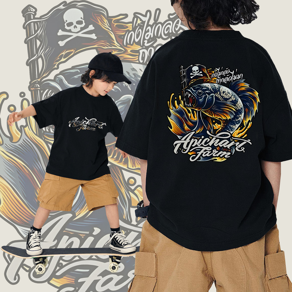 เสื้อปลากัดอภิชาติฟาร์ม Apichart Farm เสื้อยืดพิมพ์ลายสำหรับผู้ใหญ่ ผ้า ...