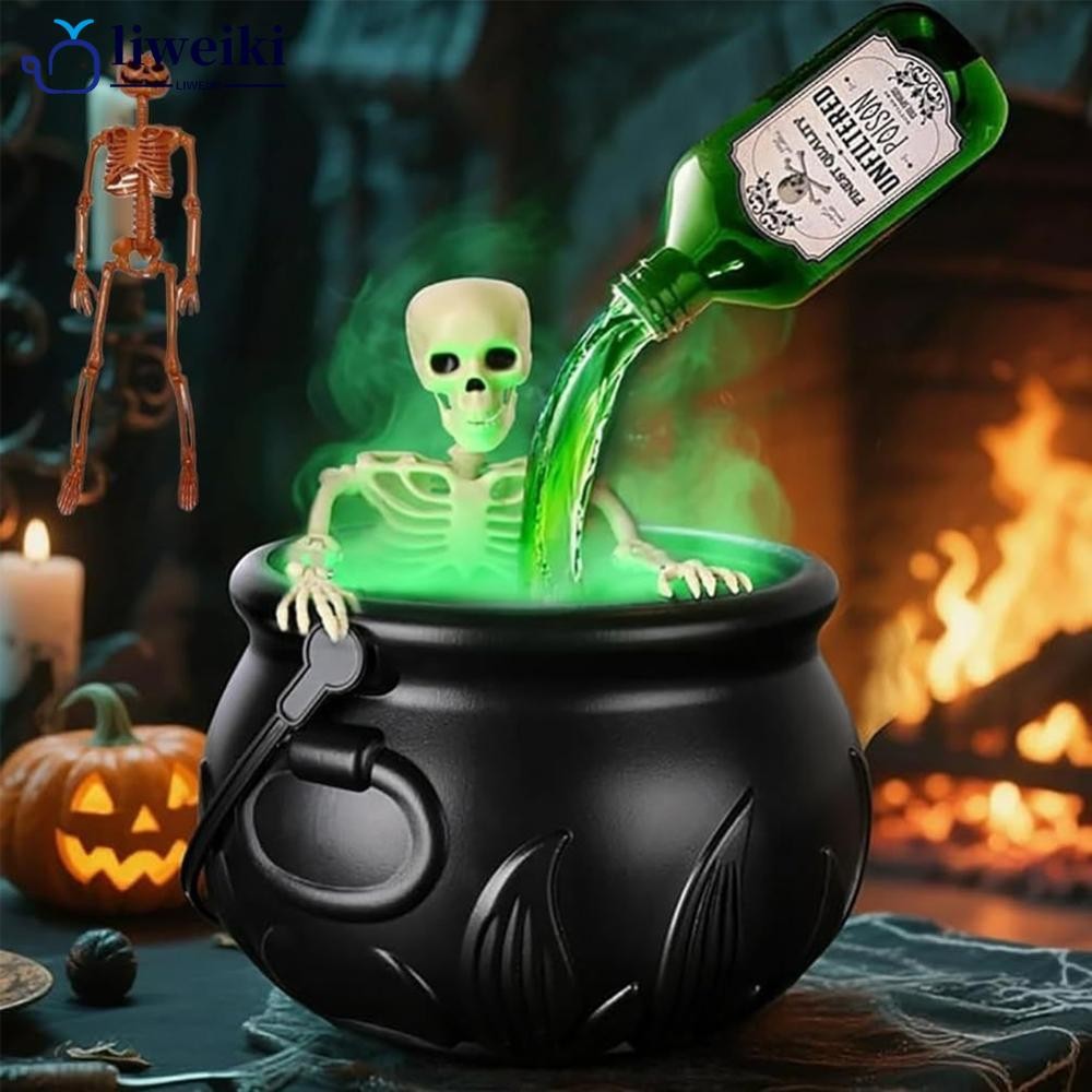 LIWEKI Cauldron ฮาโลวีนตกแต่ง Magic ขวดลอยและ Diffuser Home Bar Magic Party สยองขวัญโครงกระดูก ...