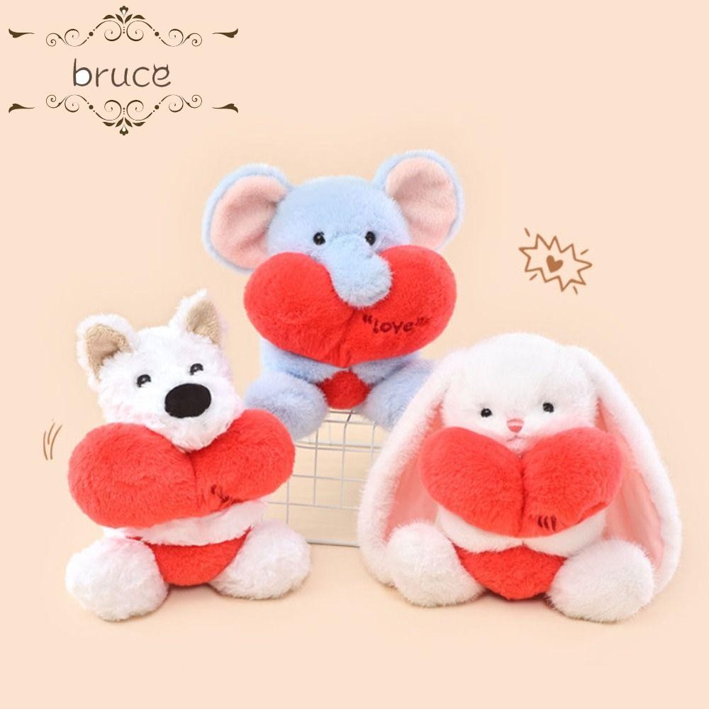 BRUCE Hold Heart Rabbit Plush Doll, Fluffy PP Cotton Heart Beart ตุ๊กตา ...