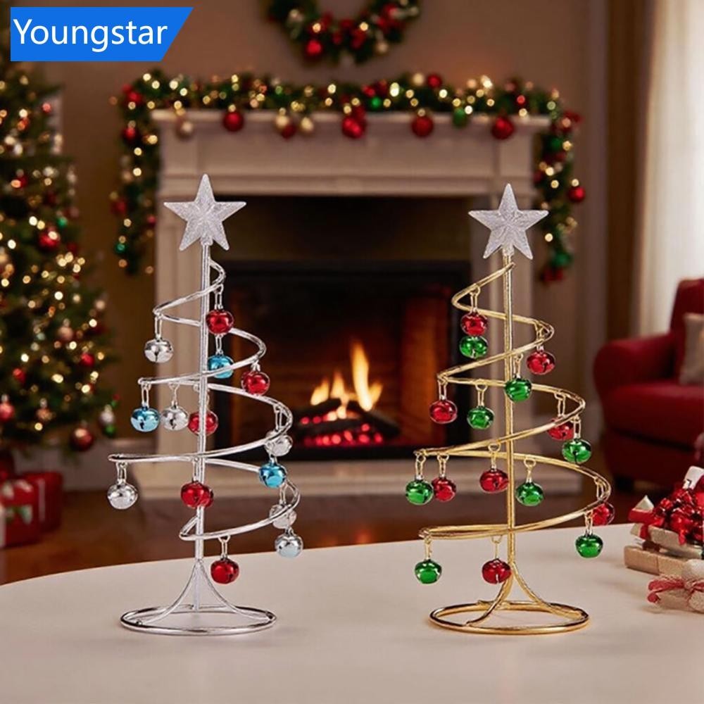 FYY Bell Tabletop Christmas Tree Table Centerpiece Wrought Iron Vintage ...