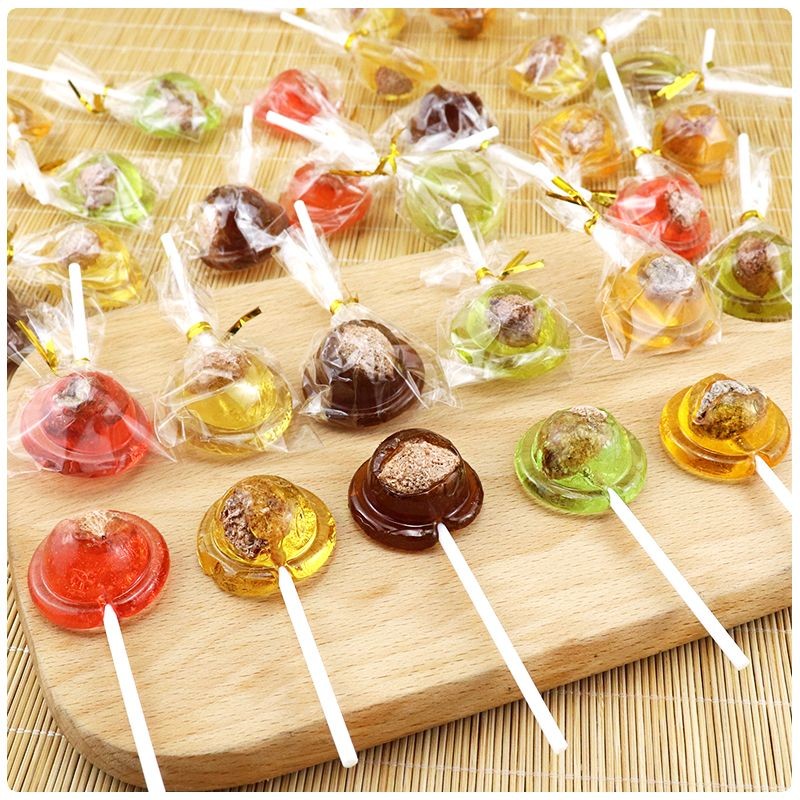 ZEJUN Brown Sugar Plum Candy Lollipop Plum Heart Hard Candy Snack Candy ...