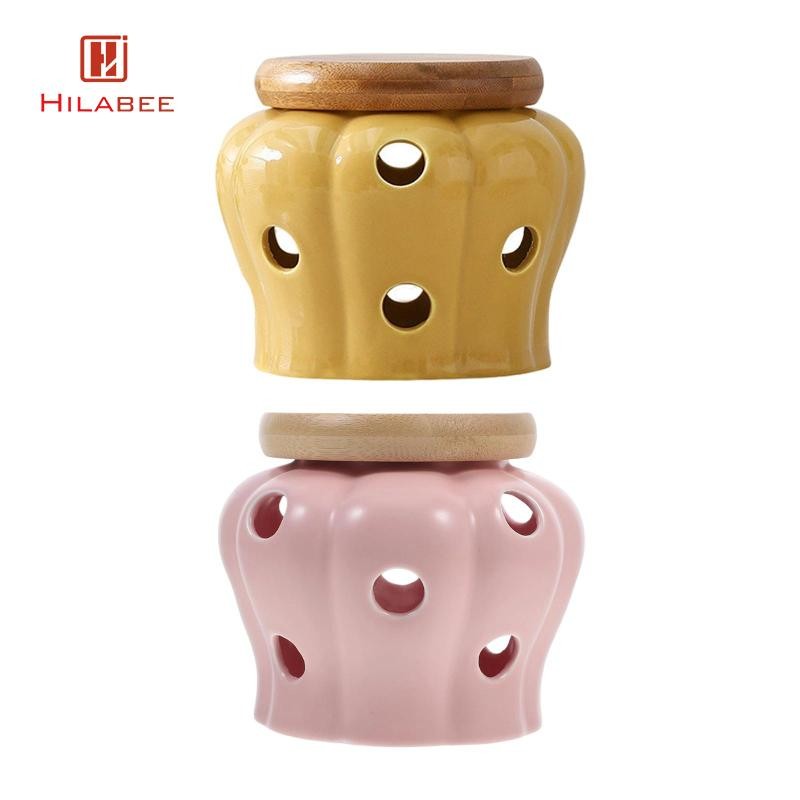 [hilabee] Garlic Keeper Small Modern Cellar Pot ที่วางกระเทียมพร้อมฝา ...