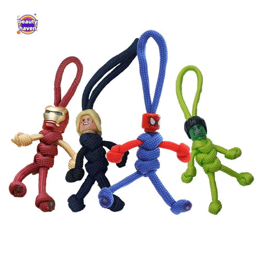 BEAUTYHAVEN เชือกถัก Paracord, Marvel Anime Movie Dolls ร่มเชือกพวง ...