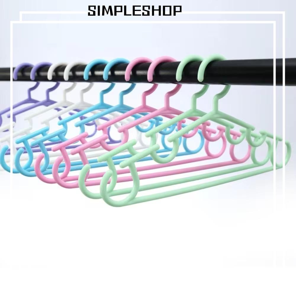 SIMPLESHOP 10 ชิ้น/เซ็ตราวตากผ้า,ไม้แขวนเสื้อกันลื่นพลาสติก,ทนทานแห้งเปียกทั่วไปตะขอแขวน ...