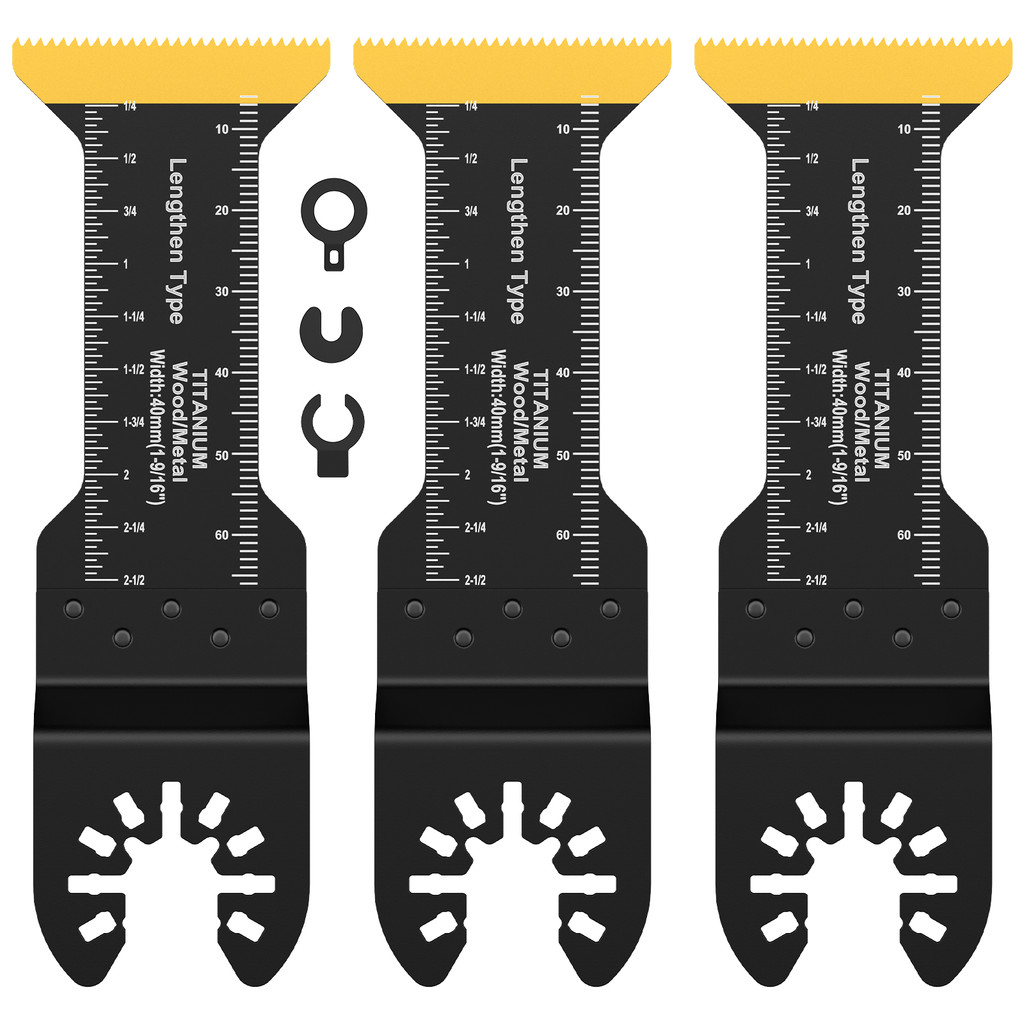 3 ชิ้นยาวพิเศษไทเทเนียม Bi-Metal Oscillating ใบเลื่อยชุด Oscillating ...