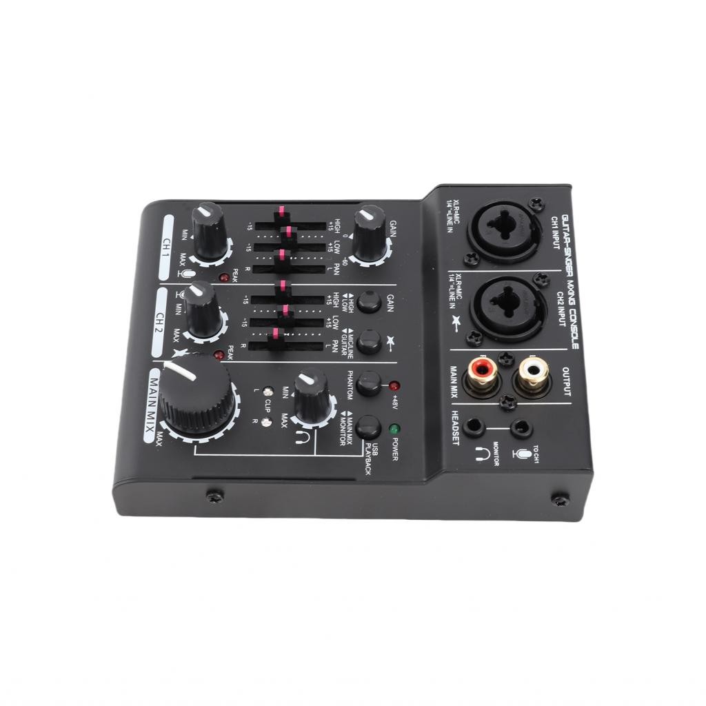 Mini 3-channel Sound Card Mixing Console Digital Audio Mixer ในตัว 48V ...