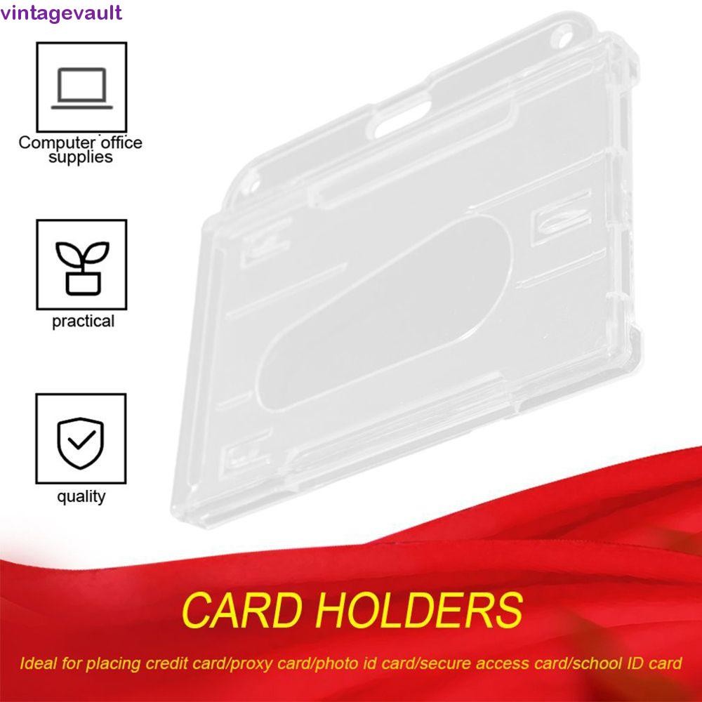 VINTAGEVAULT Card Holder Clear ID Card ป้ายแนวนอน Pass 10 ชิ้น เคส ...