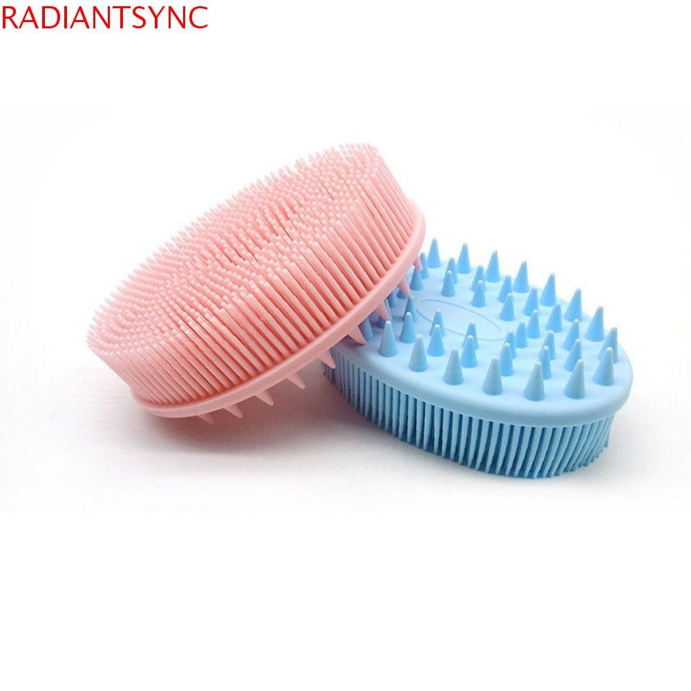 RADIANTSYNC แปรงอาบน้ําซิลิโคนเปียกและแห้งสองด้านแบบพกพา Exfoliating Soft Baby Touch Training ...