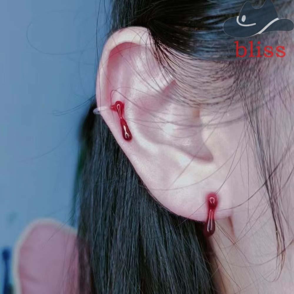 BLISS Gothic Blood Drop - สร้อยคอกับต่างหู สไตล์ Goth สีแดง พร้อมสร้อย ...