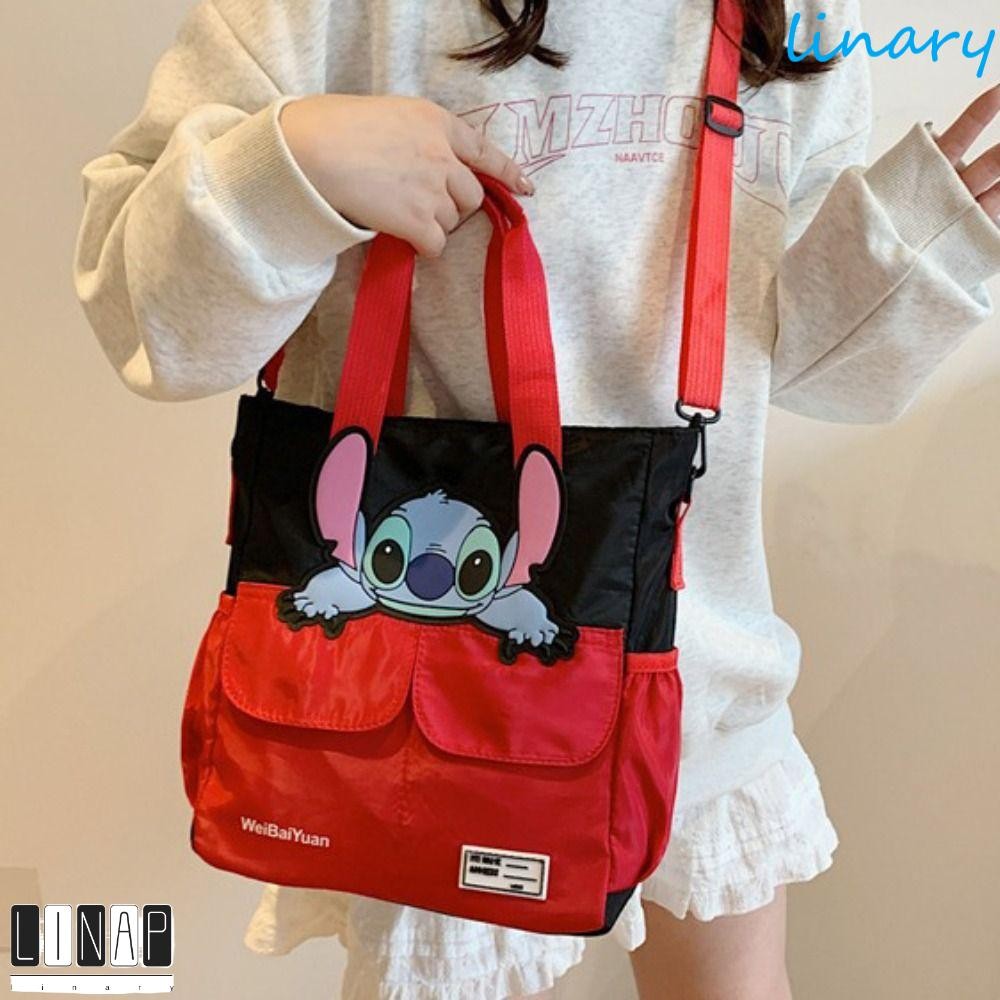 กระเป๋าผ้าใบการ์ตูน stitch kuromi ขนาดใหญ่ สไตล์ญี่ปุ่น ใช้งานได้หลาก ...