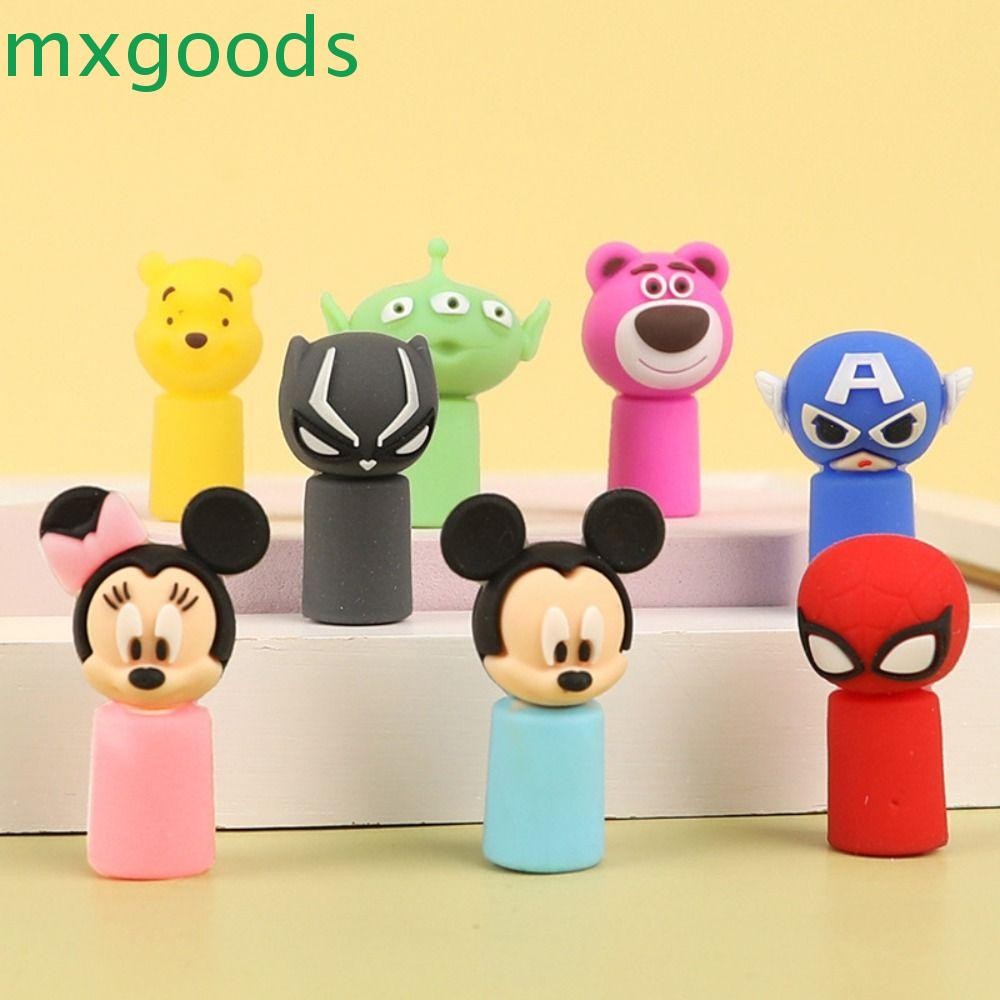 MXGOODS 3 ชิ้น/เซ็ตดินสอ Topper หมวก, การ์ตูน Marvel ดินสอ Refill Protecter, Soft Kawaii 3D ไม่ ...
