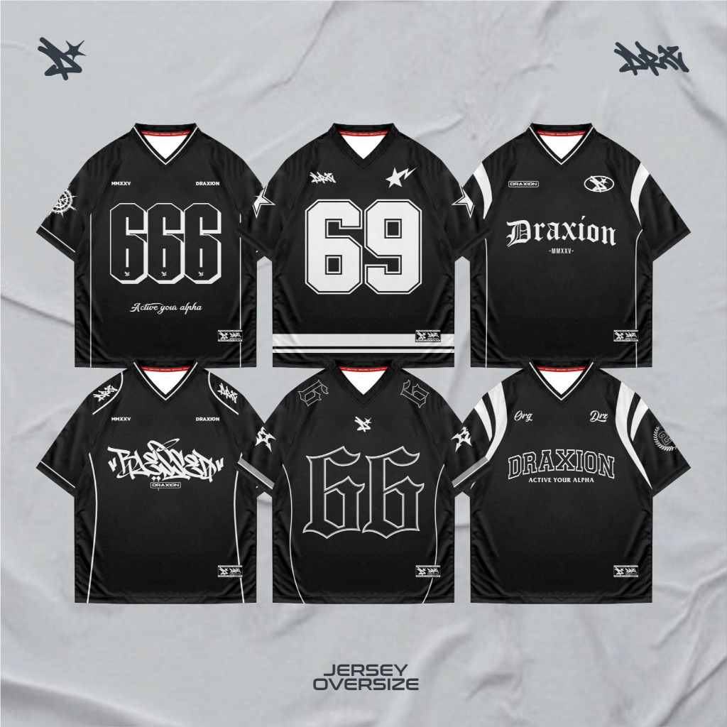 Draxion Jersey Oversize สีดำ สไตล์วินเทจเรโทร เสื้อเชิ้ตสำหรับสวมใส่งาน ...