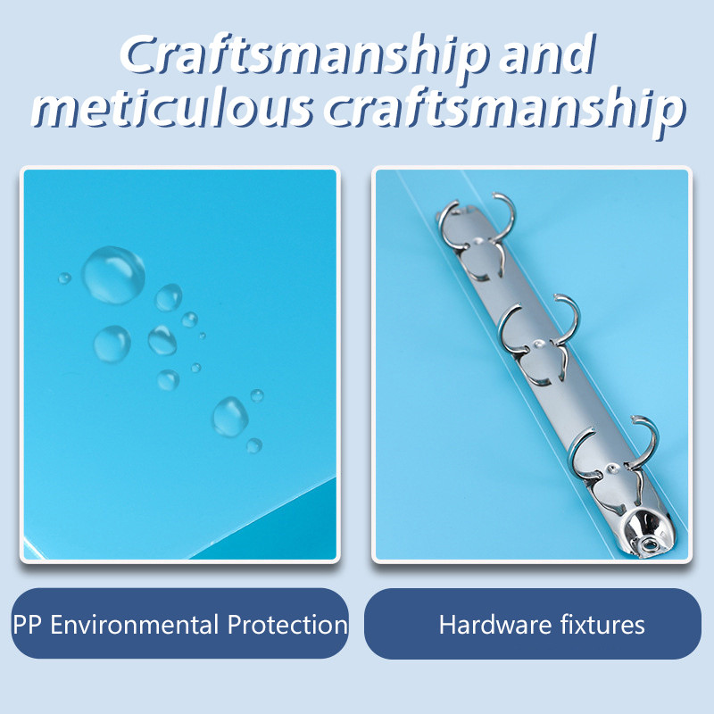 [PE] 1PCS A4 Perforated Folder Candy-Colored Transparent O-shaped 2 ...